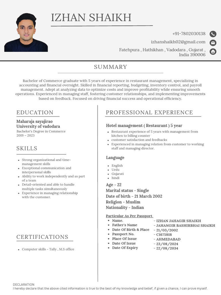 Gray and White Simple Clean Resume - 1303 - 0000 | PDF | Business
