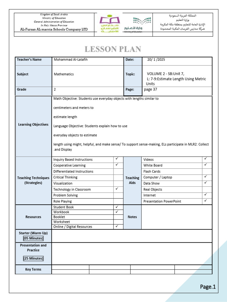 Grade 2 Math Lesson Plan 2025 | PDF | Lesson Plan | Worksheet