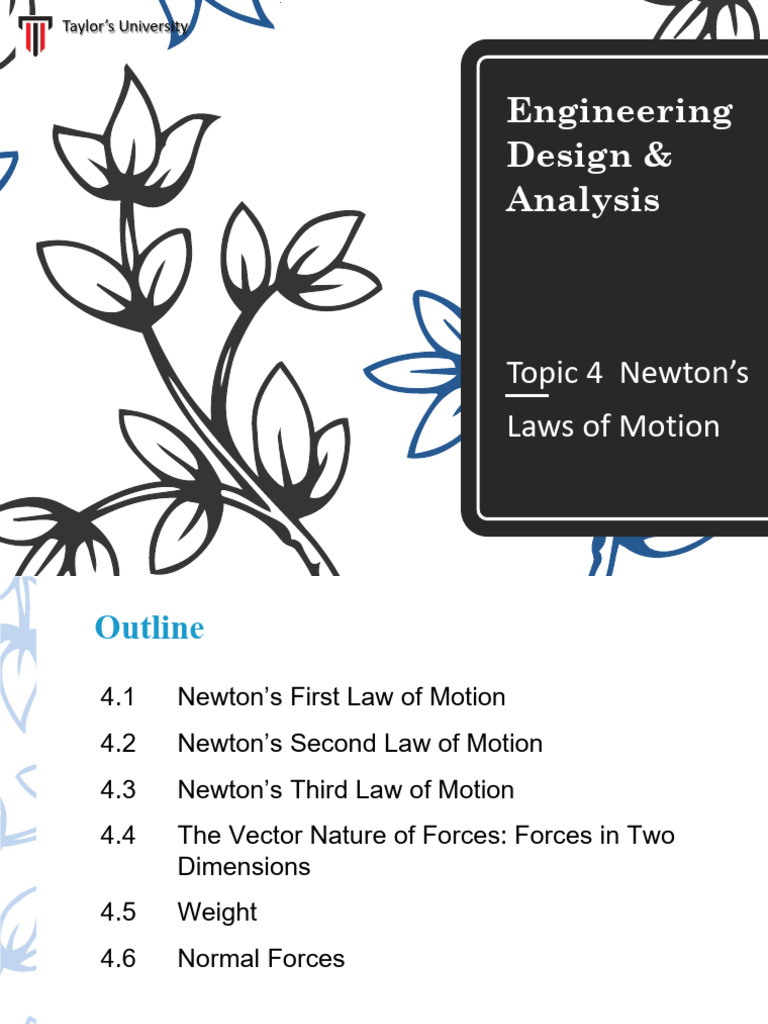 Topic 4 Newtons Laws of Motion - Clean | PDF | Force | Newton's Laws Of ...