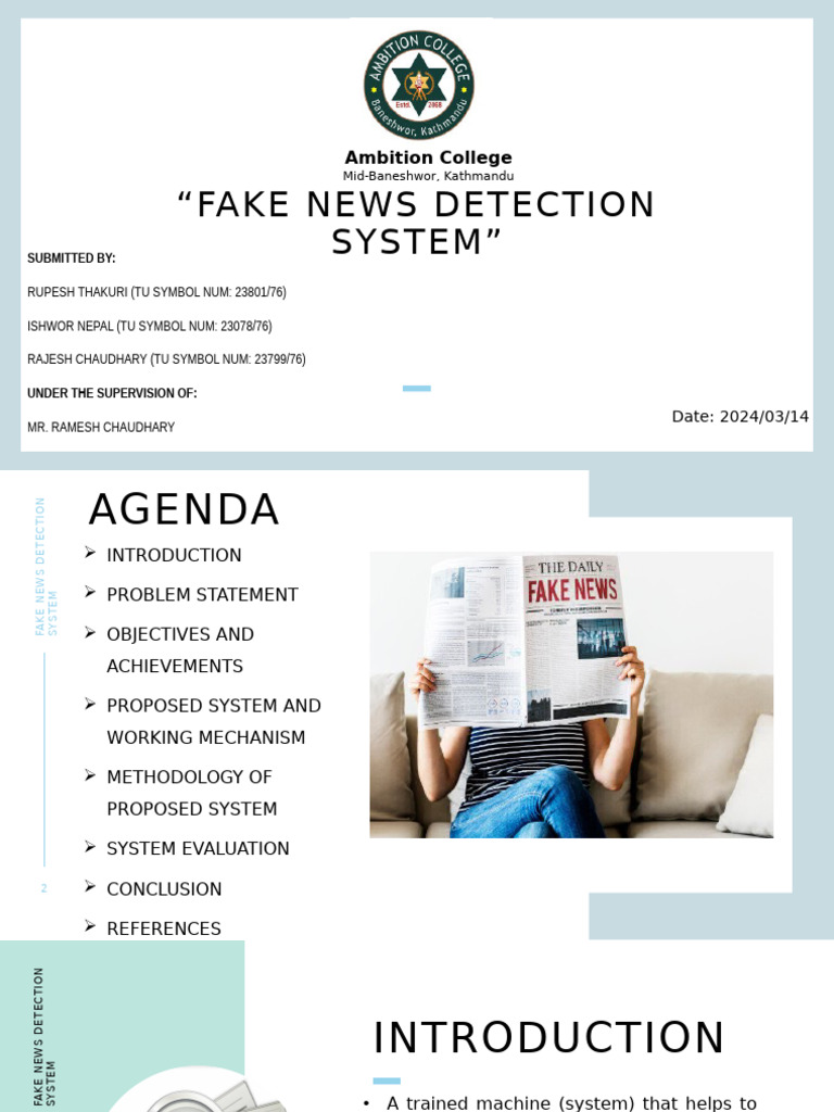 Fake News Detection System | PDF | Computer Science | Computing