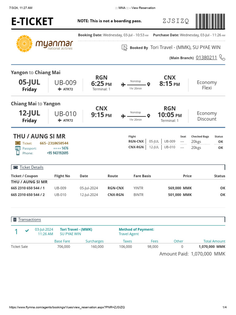 AUNG SI THU MR | PDF | Credit Card | Fee