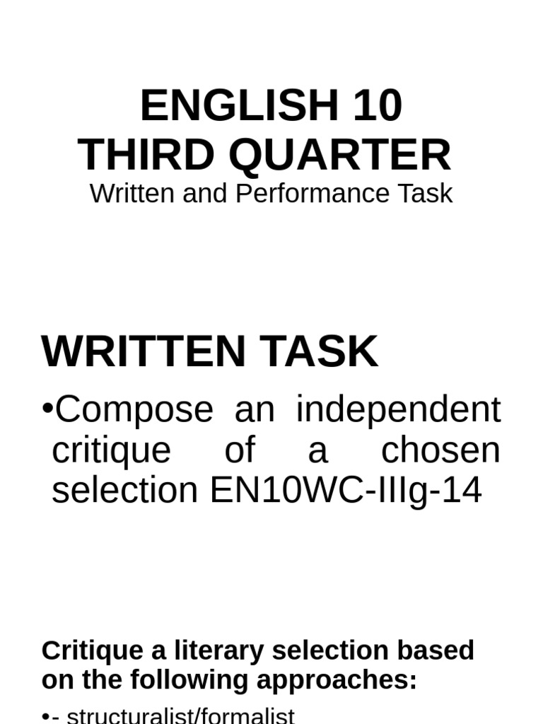 Performance Task Criteria and Story Critique Guidelines (1) | PDF ...