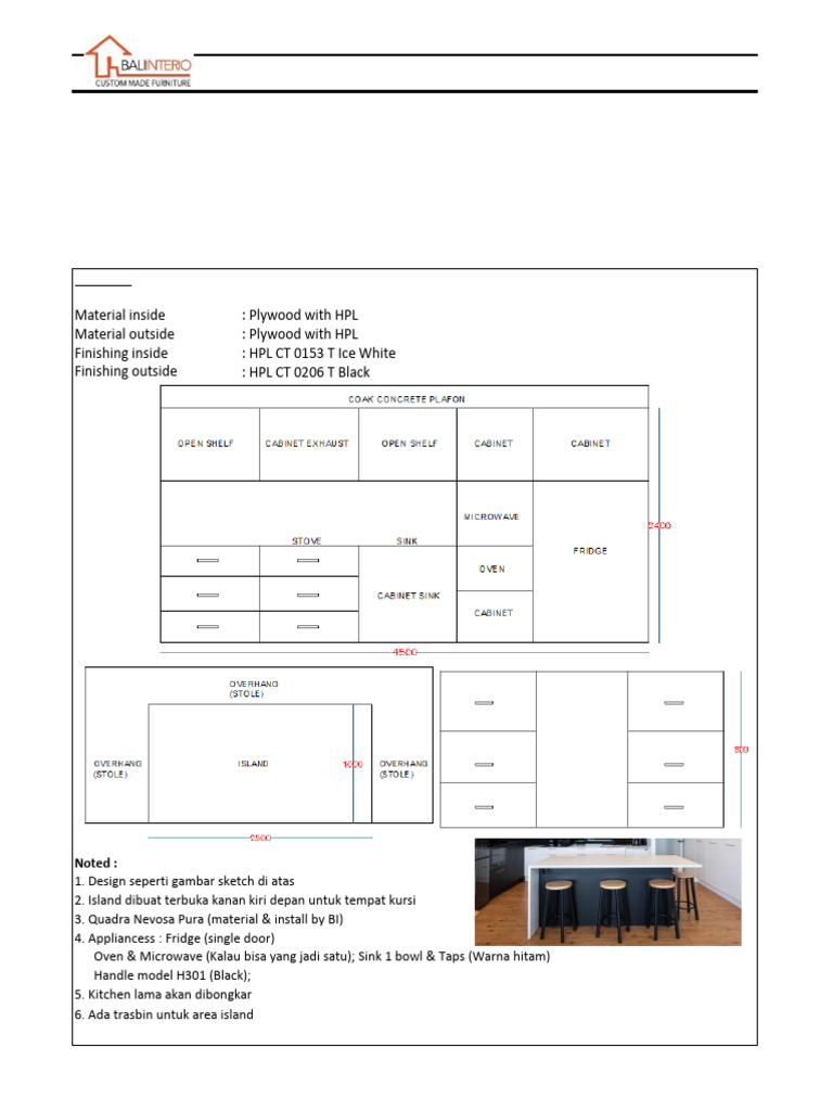 Desain Kitchen Set Mrs. Kat | PDF