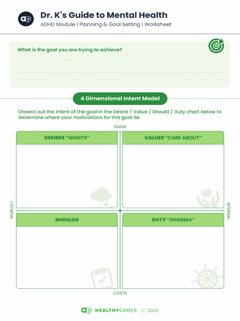 Worksheet - Planning and Goal Setting | PDF