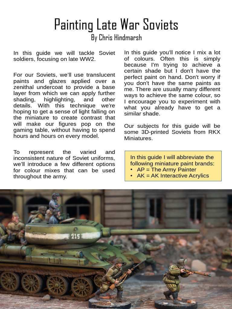 Late War Soviet Painting Guide | PDF | Paint | Acrylic Paint