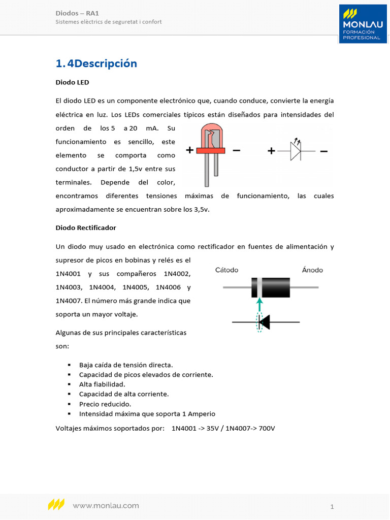 Funcionamiento y Análisis de Diodos LED | PDF | Rectificador | Diodo emisor de luz