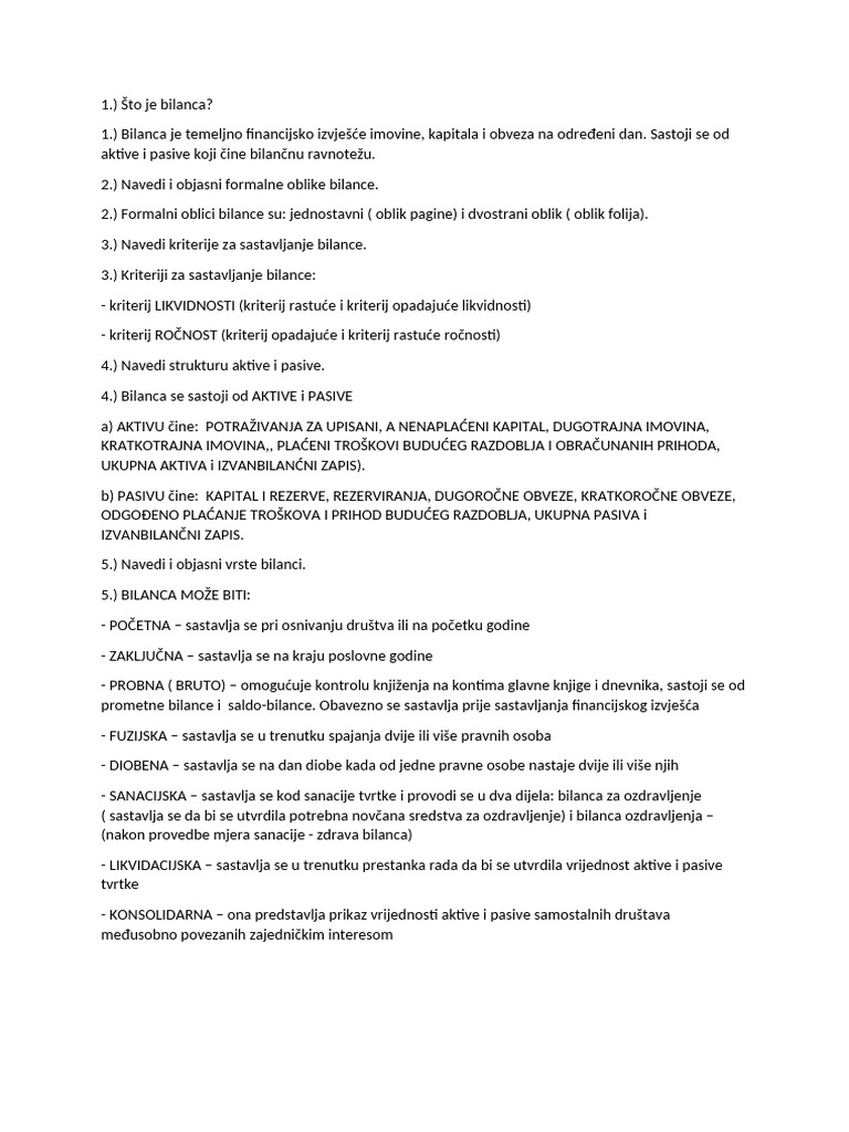 Bilanca Ispravak | PDF