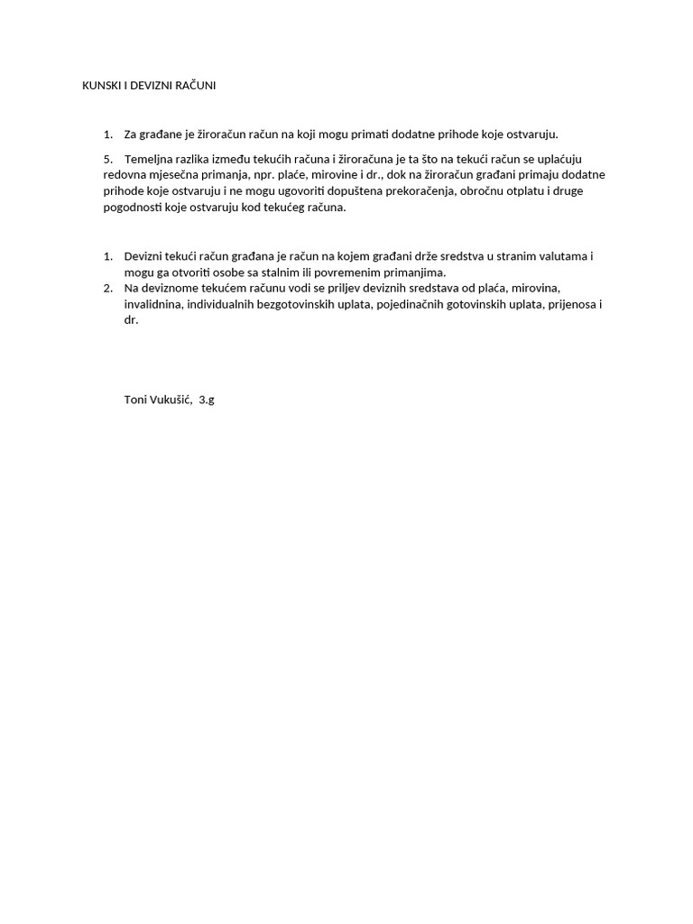 Kunski I Devizni Računi | PDF