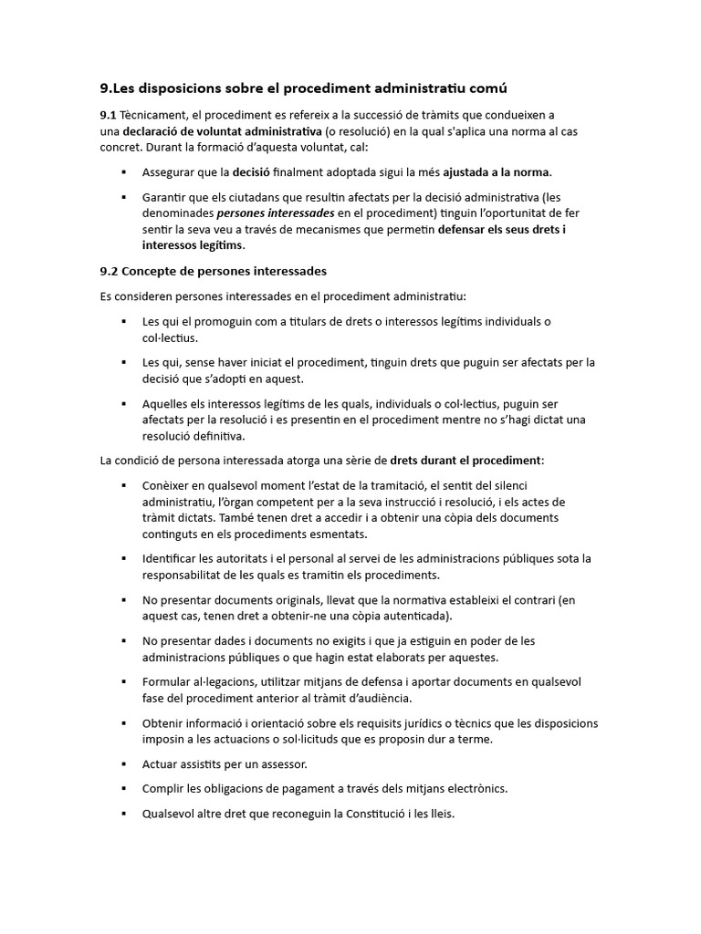9.el Procediment Administratiu Comú | PDF