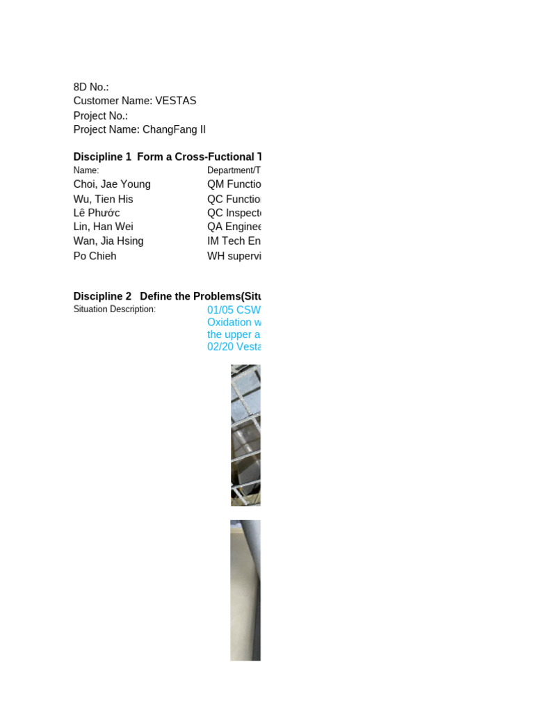 8D Report _ Oxidation on Parts in Tower Sections_V01 | PDF | Screw ...