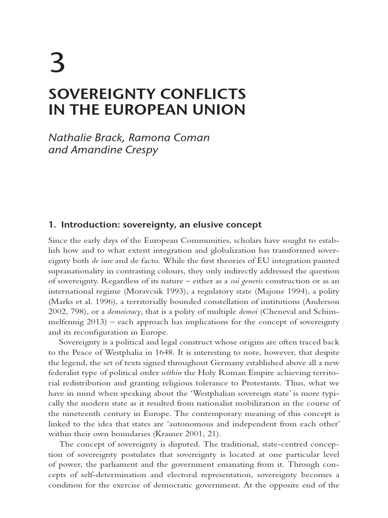 Sovereignty Conflicts in The EU | PDF | European Union | Sovereignty