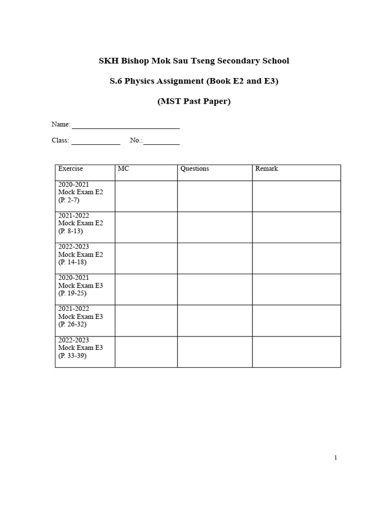 打開「S6 Physics Assignment (Book E2 and E3) 2023」 | PDF | Photoelectric ...