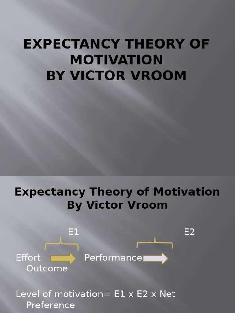 Motivation - Expectancy Theory | PDF | Motivational | Motivation