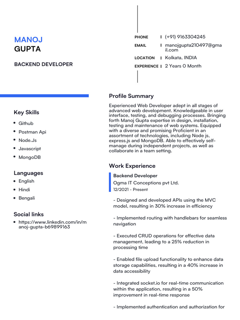 Manoj_Gupta | PDF | Web Development | Computer Science