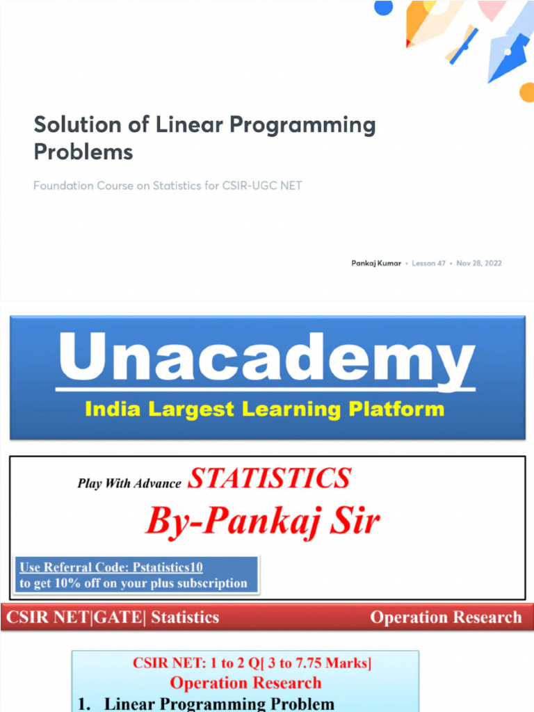 Solution of Linear Programming | PDF