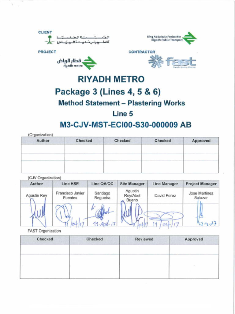 M3-CJV-MST-ECI00-S30-000009 - Method Statement - Plastering Works in ...