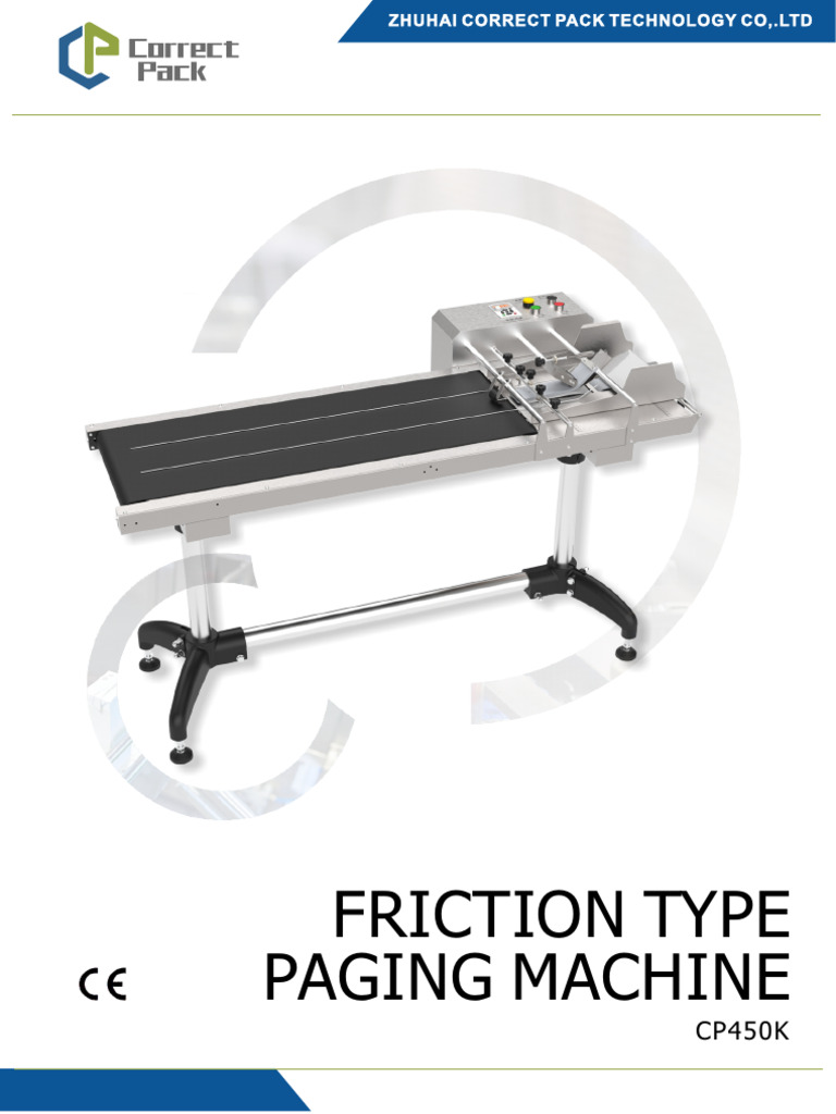 CP450K Friction Type Paging Machine Brochure | PDF | Machines | Equipment
