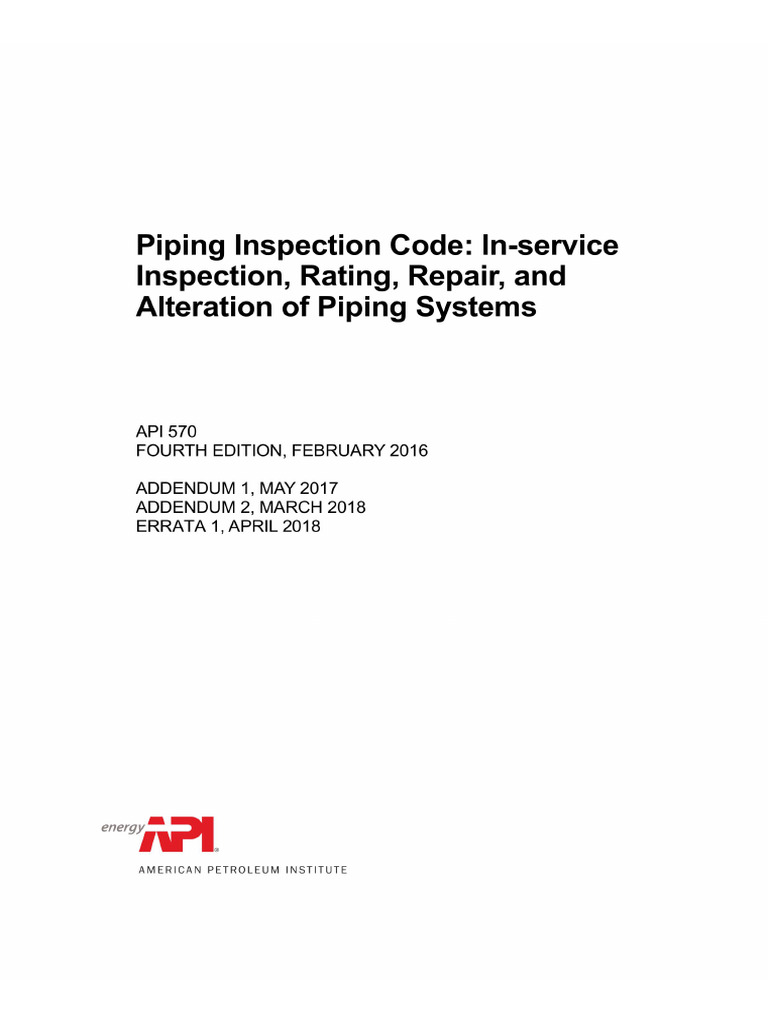 Api 570-2016 (2018) | PDF