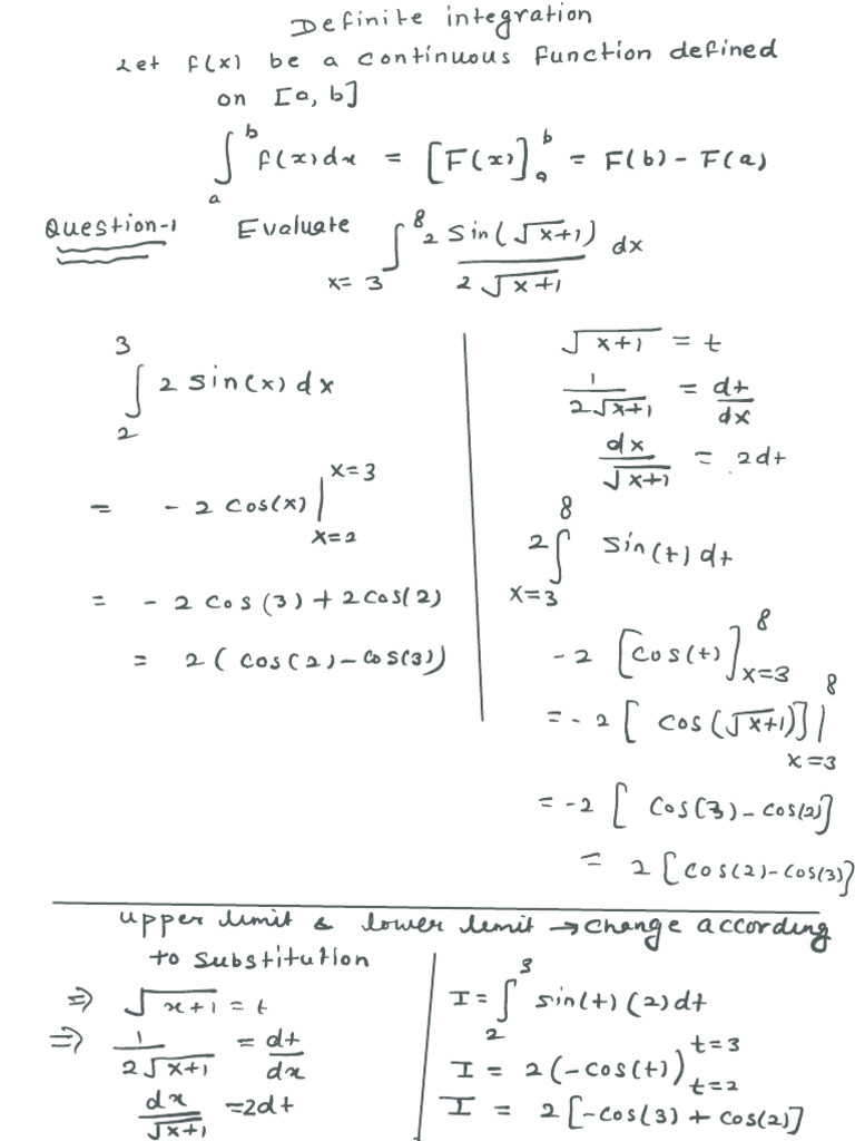 Definite Integrals Un.. | PDF