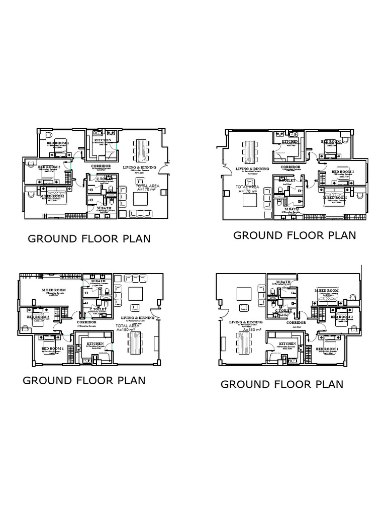 Ground Floor Plan with Room Areas | PDF | Room | Domestic Life
