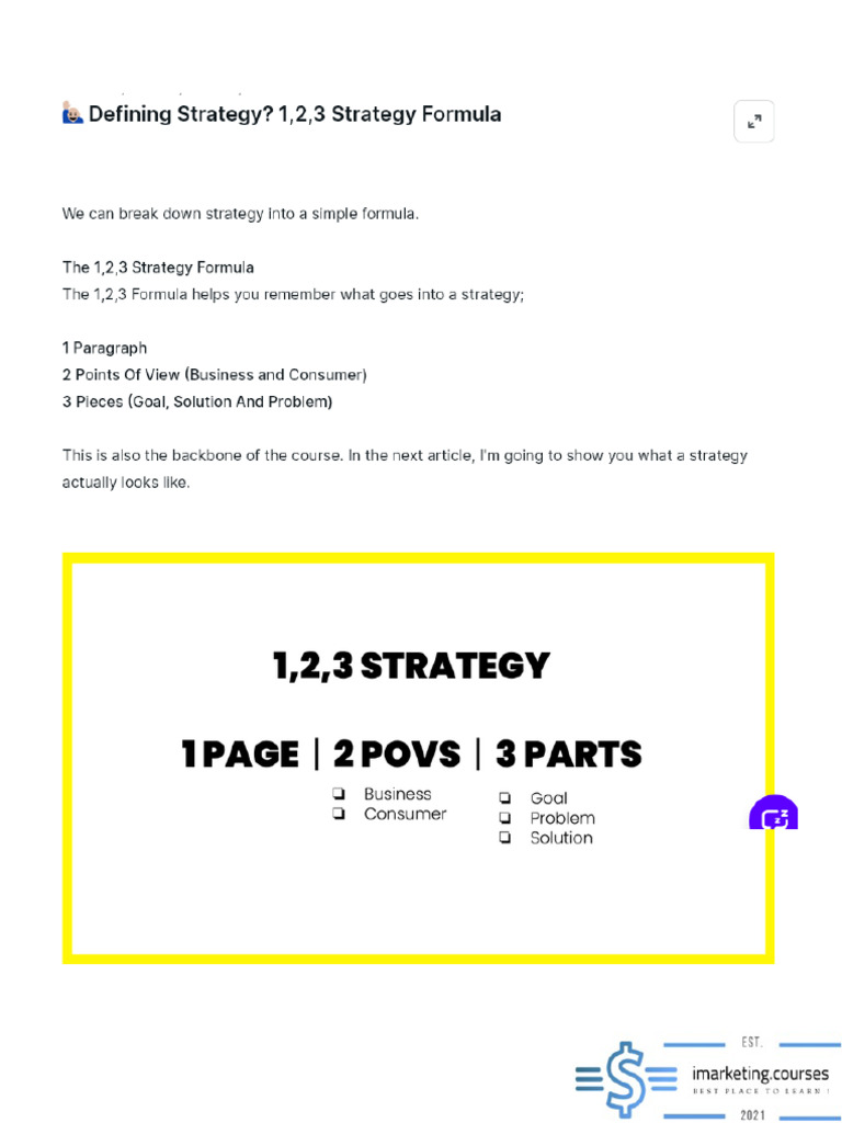 05-Defining Strategy - 1,2,3 Strategy Formula | PDF