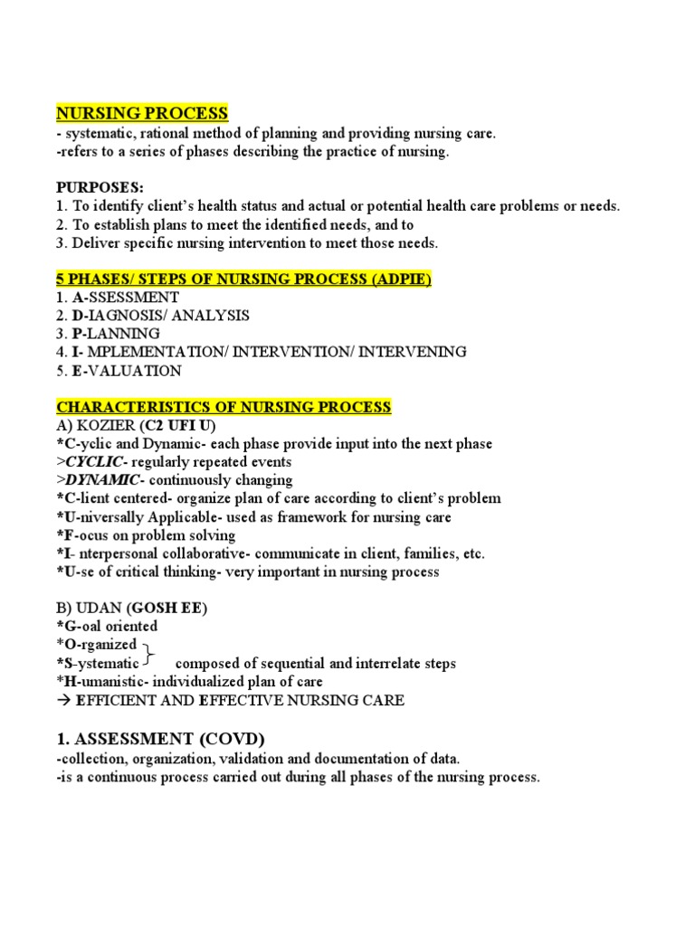 Nursing Process Lecture Notes | PDF | Nursing | Medical Diagnosis