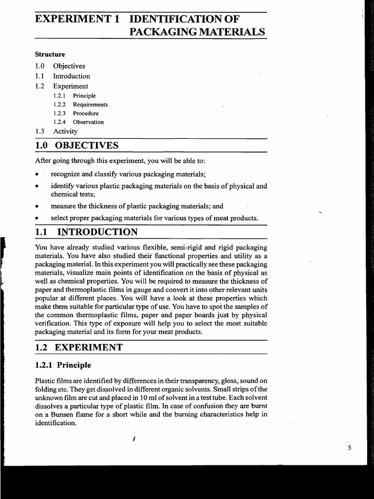 Experiment 1 | PDF | Polyethylene | Polyvinyl Chloride