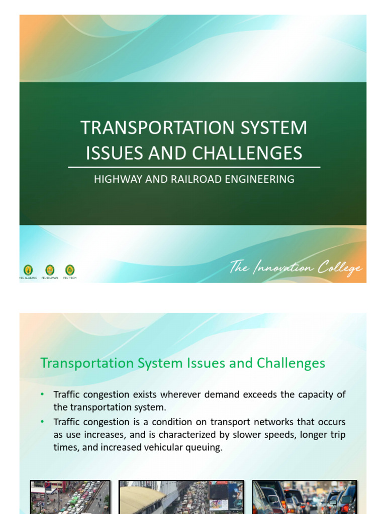STPDF2 - Transportation System Issues and Challenges | PDF | Traffic ...