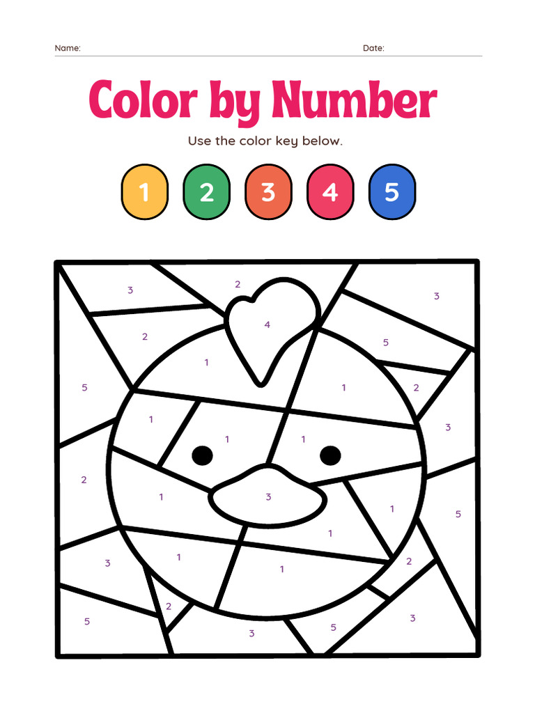 Color by Number Animals Worksheet in Colorful Illustrative Style | PDF