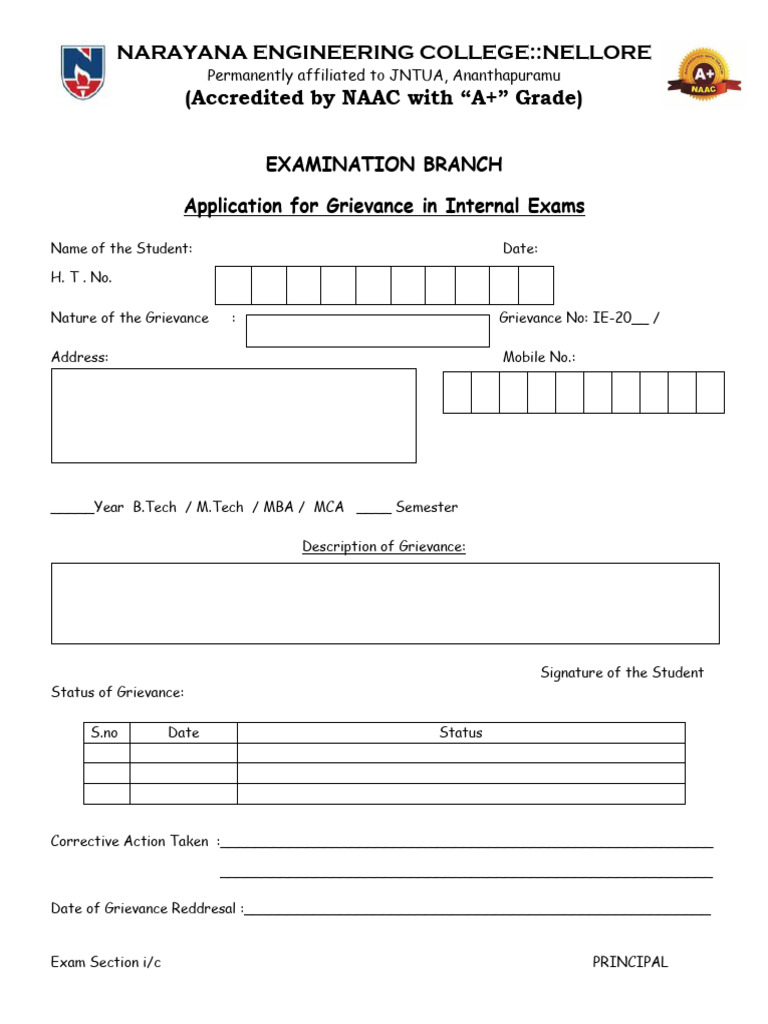 Grievance application form | PDF | Qualifications | Vocational Education