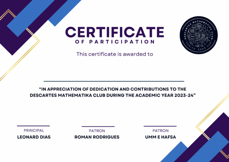 White and Blue Modern Certificate of Participation | PDF