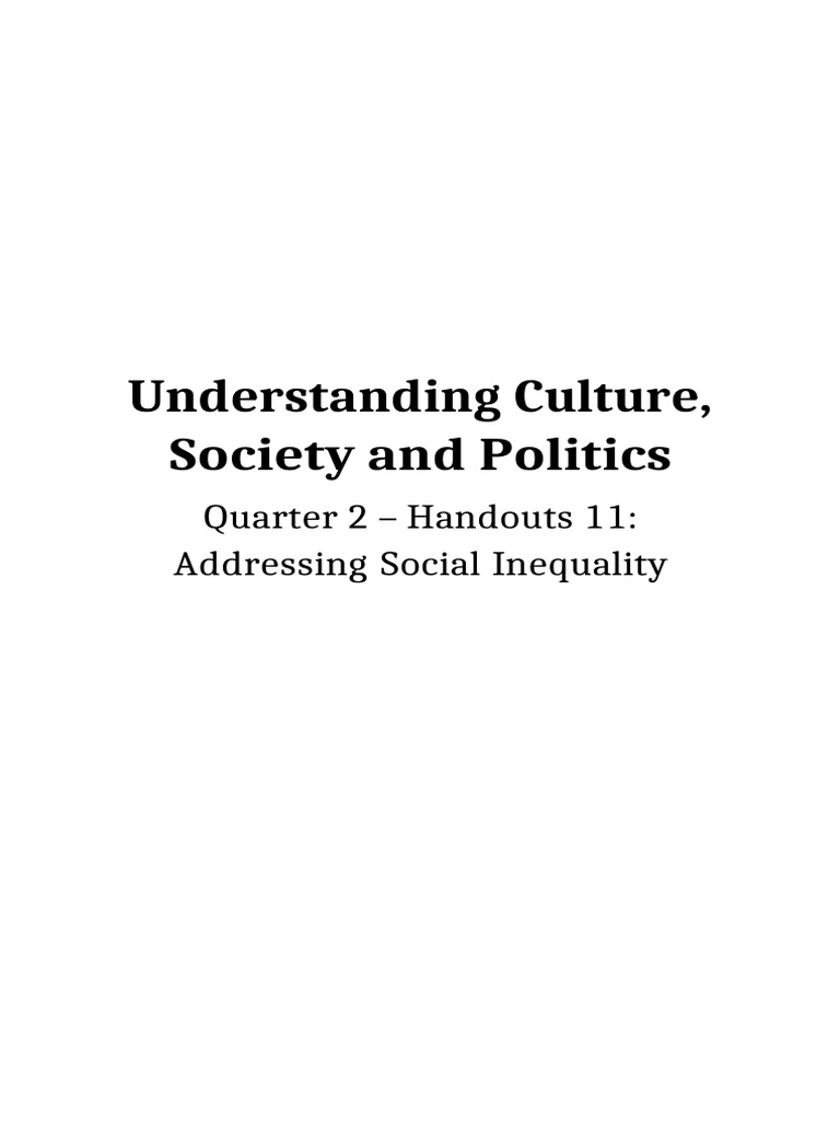 Handouts 11 Addressing Social Inequality | PDF | Social Inequality ...