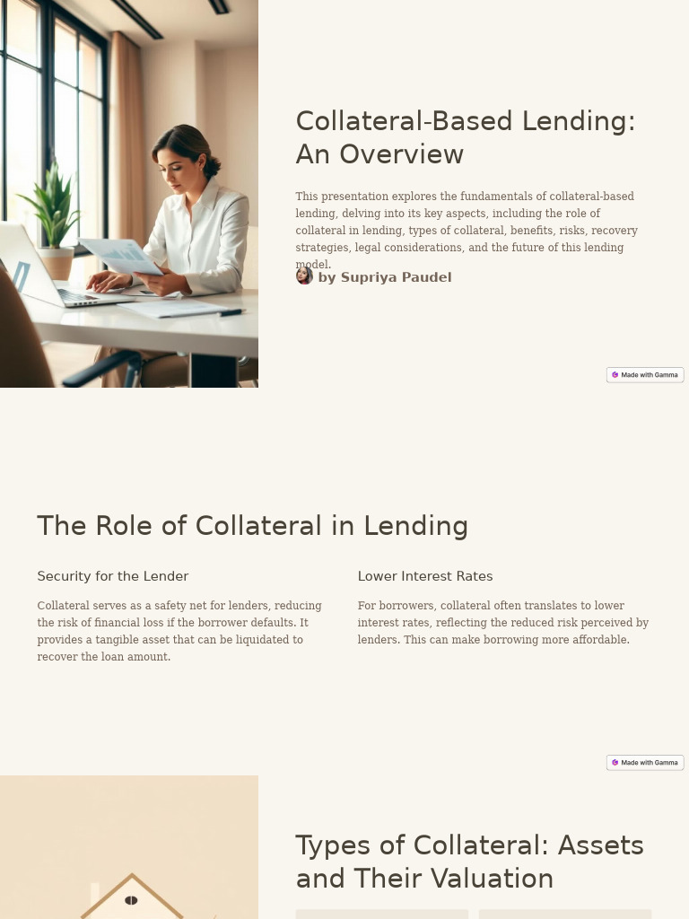 Collateral Based Lending An Overview | PDF | Loans | Collateral (Finance)