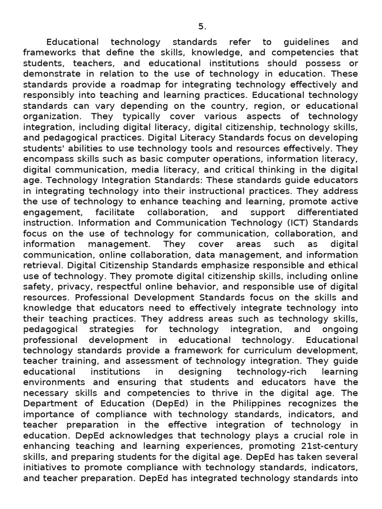 Educational Technology Standards Overview | PDF | Educational ...