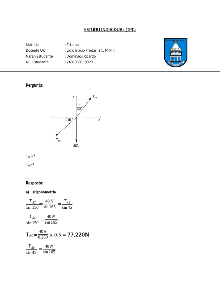 TPC1 Estatika | PDF