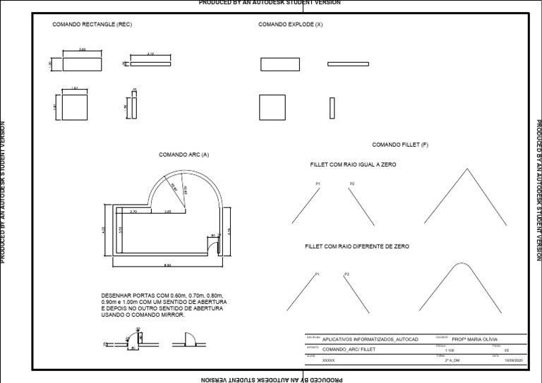 Comandos AutoCAD: ARC e FILLET | PDF | Autodesk