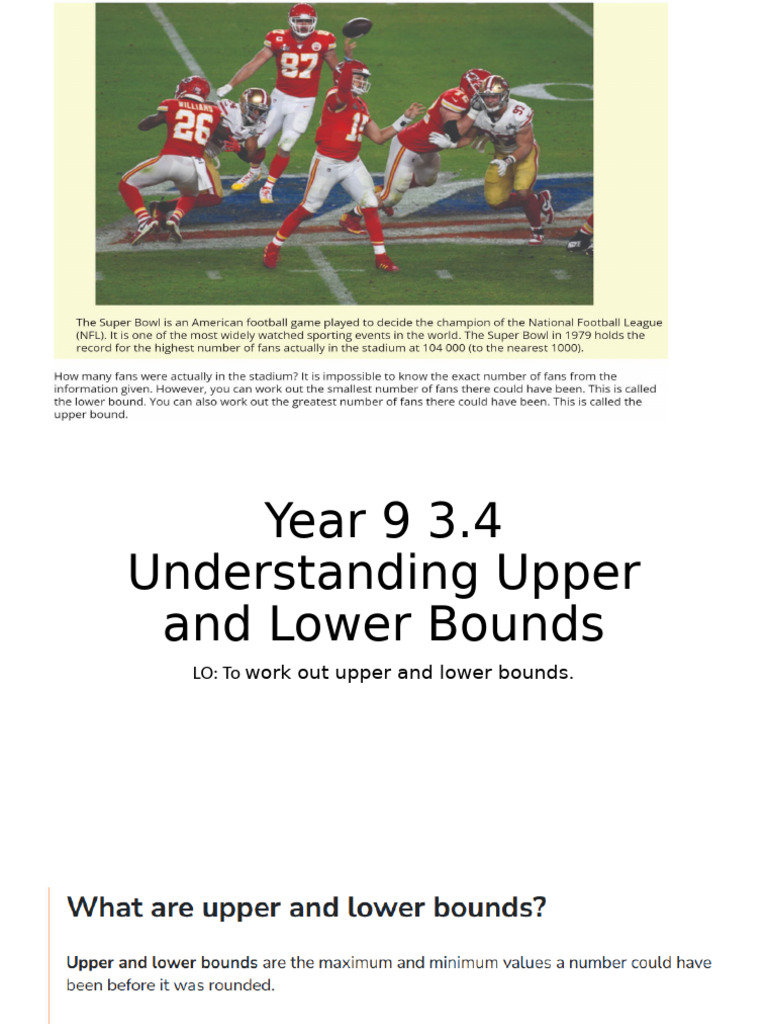 Year 9 3.4 Understanding Upper and Lower Bounds | PDF