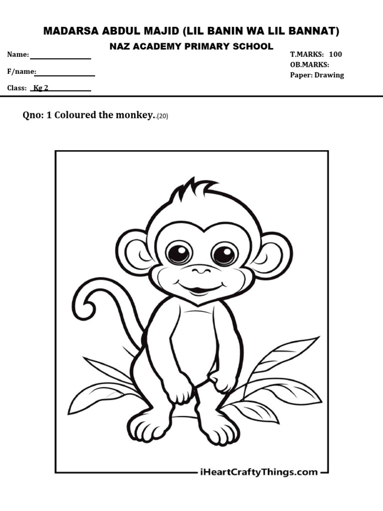 KG 2 Drawing Exam Paper 2023 | PDF