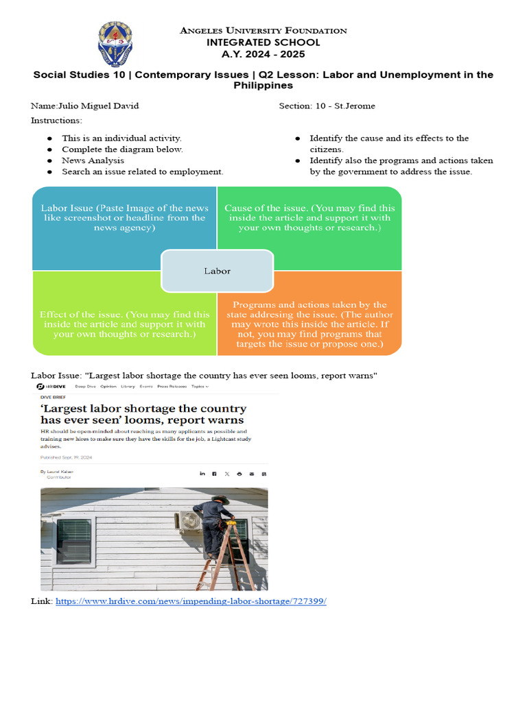 Q2 SS 10 WORKSHEET - L3 - Labor and Unemployment in The Philippines ...
