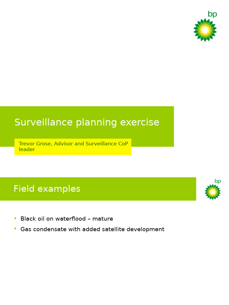 Surveillance Planning for Oil Fields | PDF | Liquids | Chemical Engineering