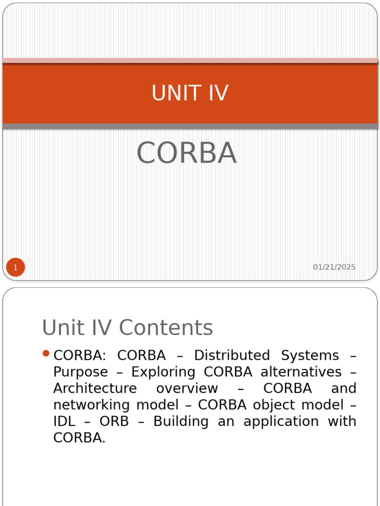 MWT Unit IV | PDF | Common Object Request Broker Architecture | Object (Computer Science)
