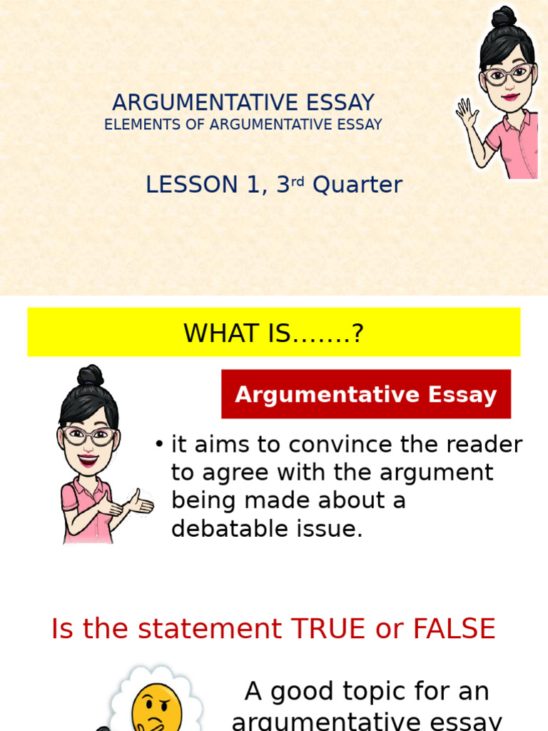 Elements of an Argumentative Essay | PDF | Essays | Argument