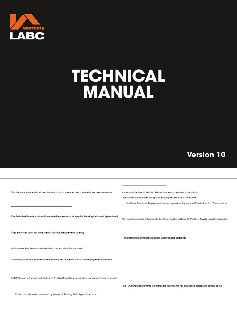 LABC Warranty Technical Manual V10 | PDF | Framing (Construction) | Roof