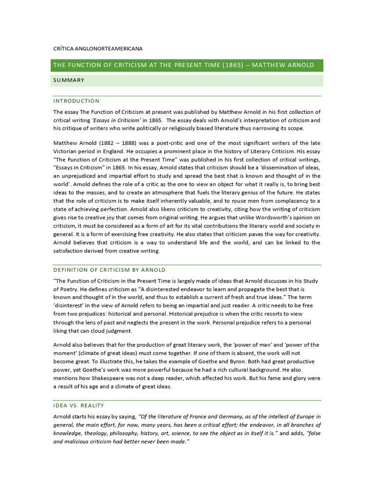 TEXTOS ARNOLD summary analysis | PDF | Poetry | John Dryden