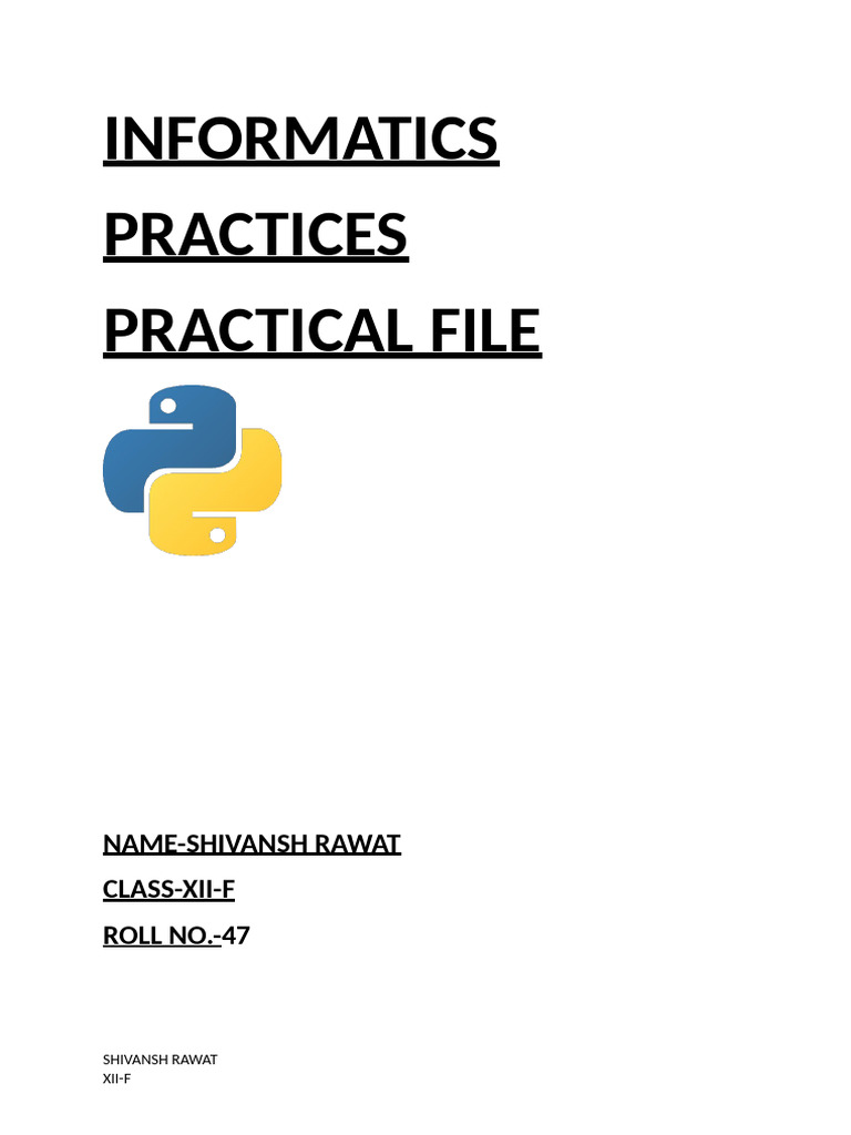 Python Informatics Practical File | PDF | Salary | Computer Data