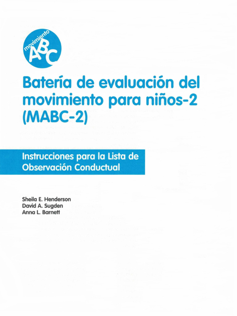 MABC-2.-Instrucciones-para-la-lista-de-observación-conductual | PDF | Comportamiento | Trastorno ...