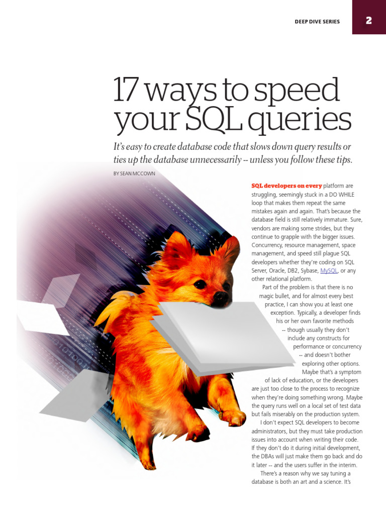 17 Ways To Speed Your SQL Queries | PDF | Databases | Table (Database)