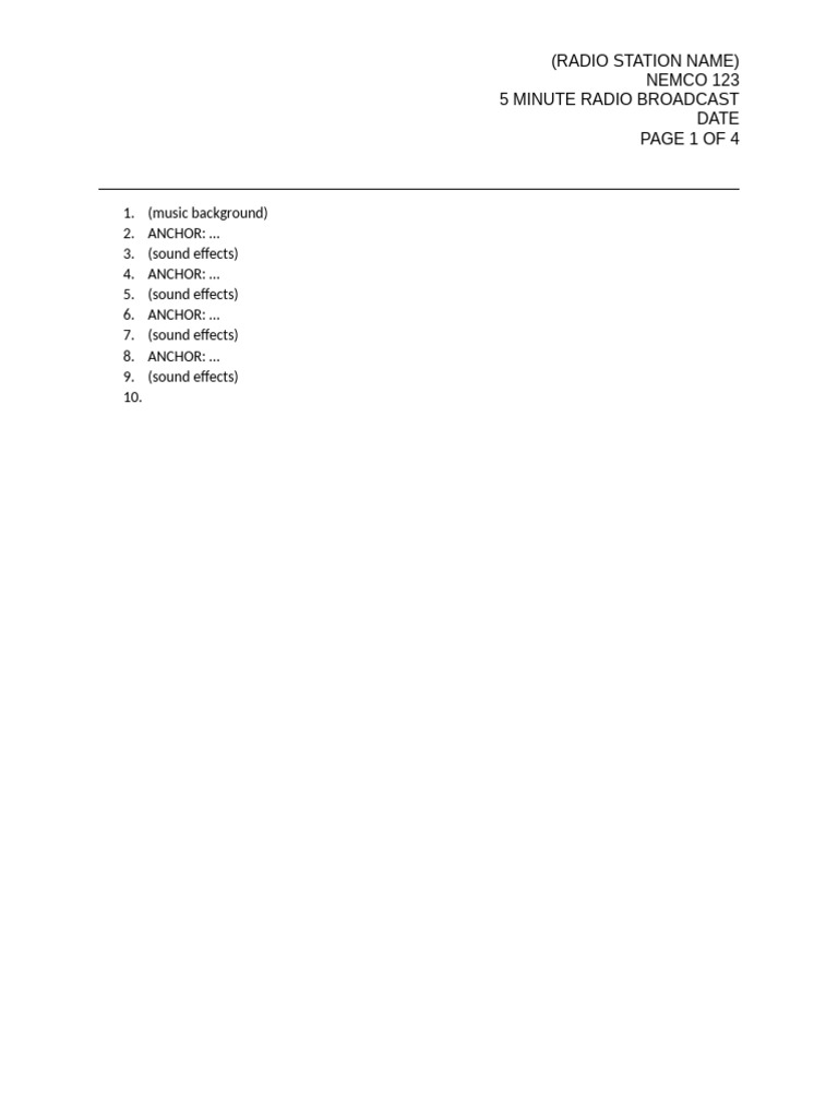 Radio Broadcasting Script | PDF
