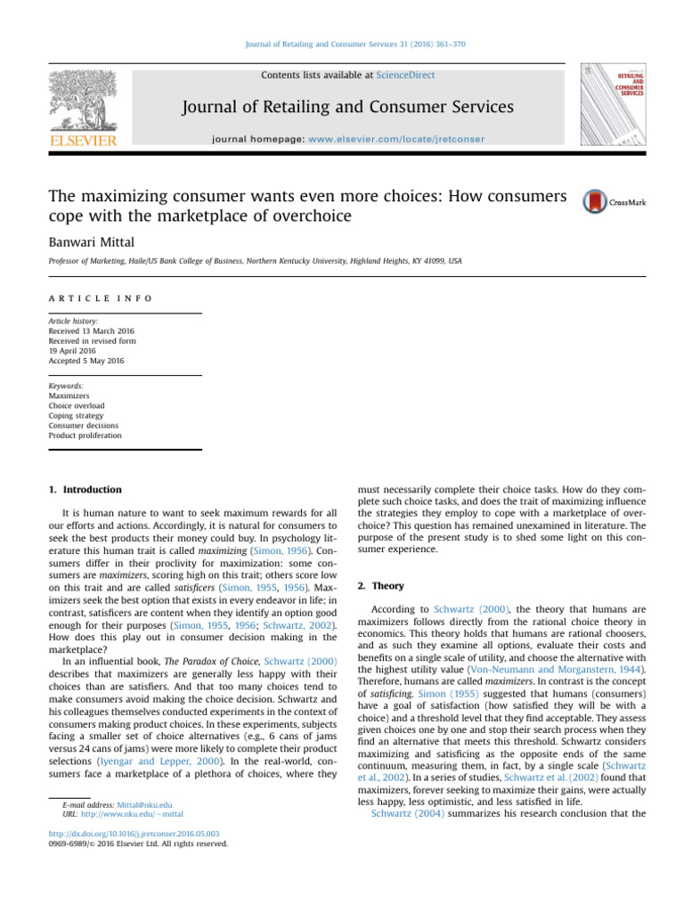 The Maximizing Consumer Wants Even More | PDF | Choice | Principal ...