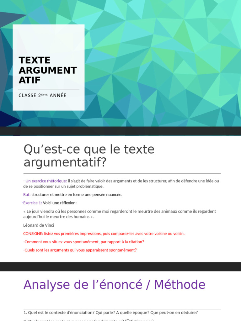 Guide de rédaction d'un texte argumentatif | PDF | Leonard de Vinci ...